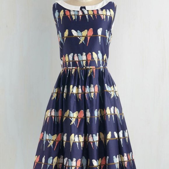 Poppy | Dresses | Parakeet Tiewaist Aline Dress By Poppy | Poshmark